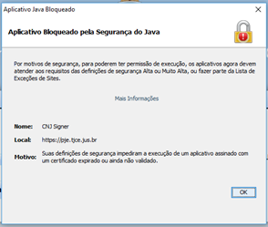 Como resolver erro de segurança do Java :: Arte nossa de cada dia